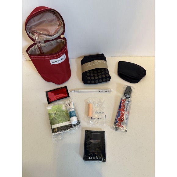 Bags | Delta Airlines Elite Business First Class Flight Amenity Kit Red ...